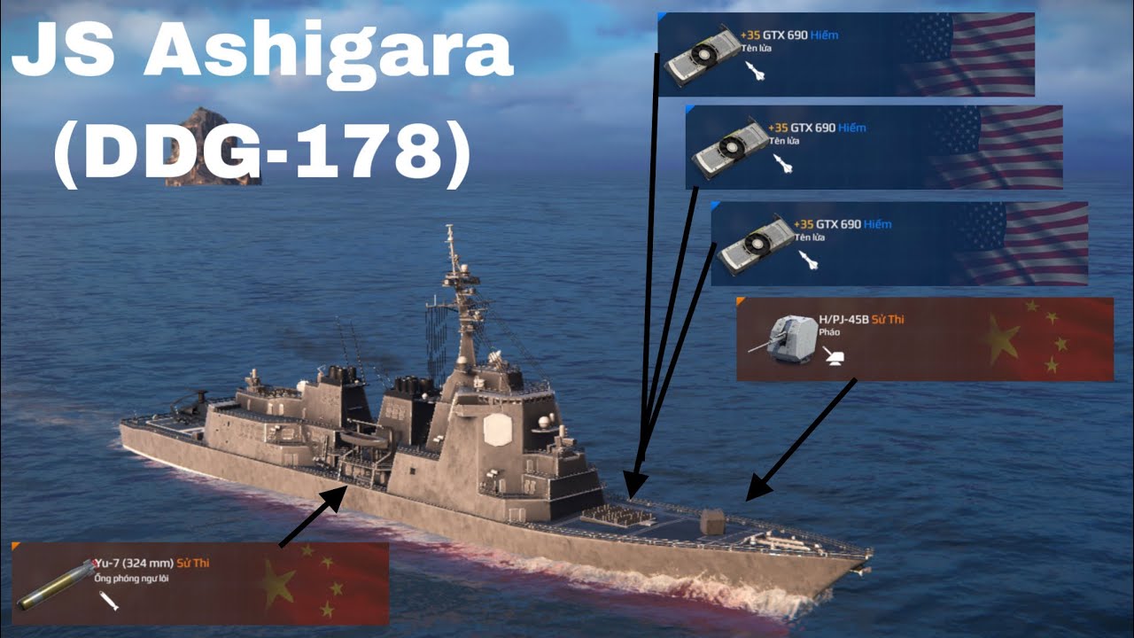 JS Ashigara (DDG-178) & Full GTX-690 ☢ , H/PJ-45B , YU-7 | Modern ...