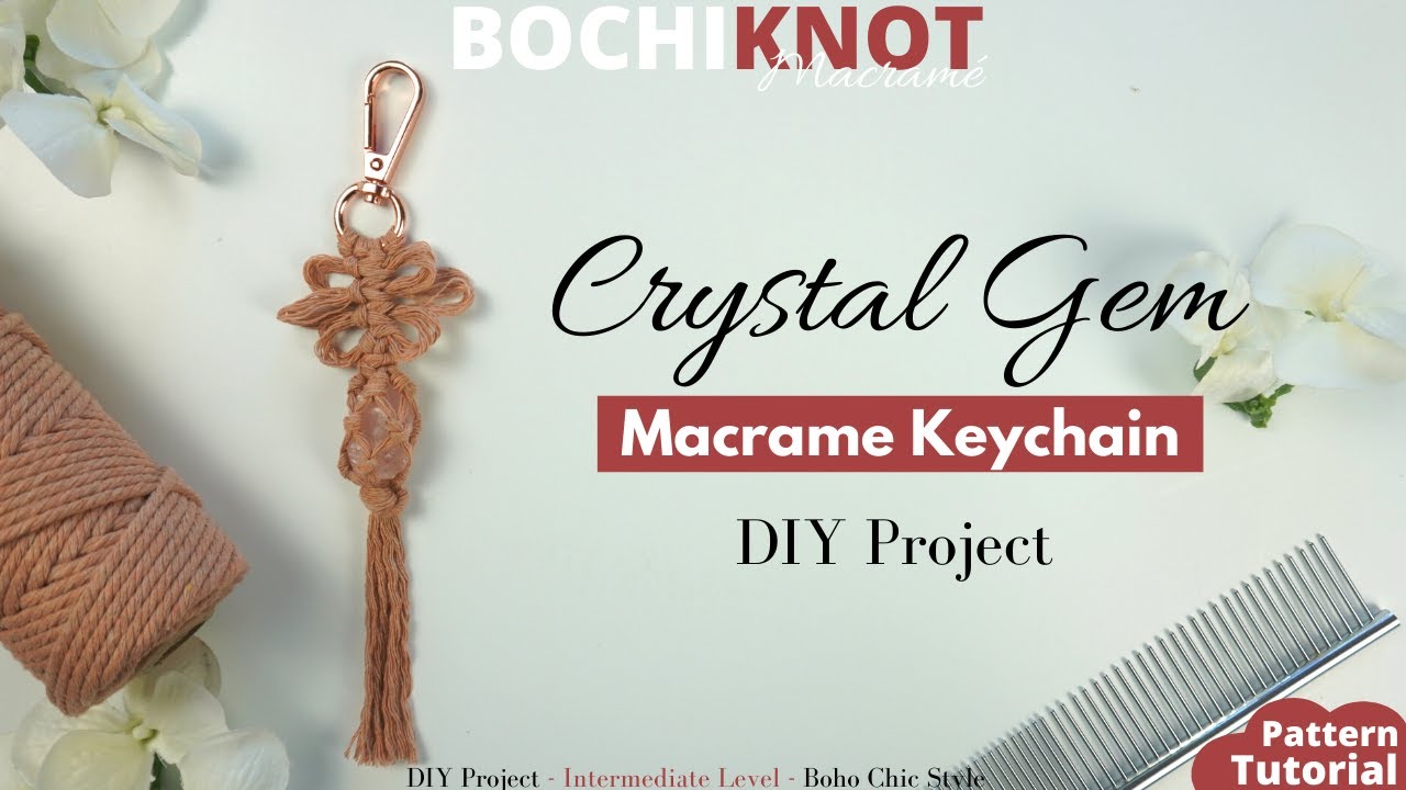 How to Macramé a Crystal Keychain - YouTube