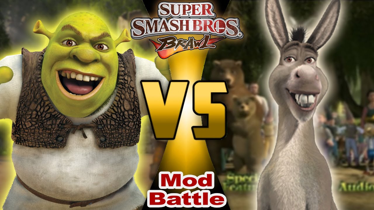 SSBB Mod Battle | Shrek VS Donkey - YouTube