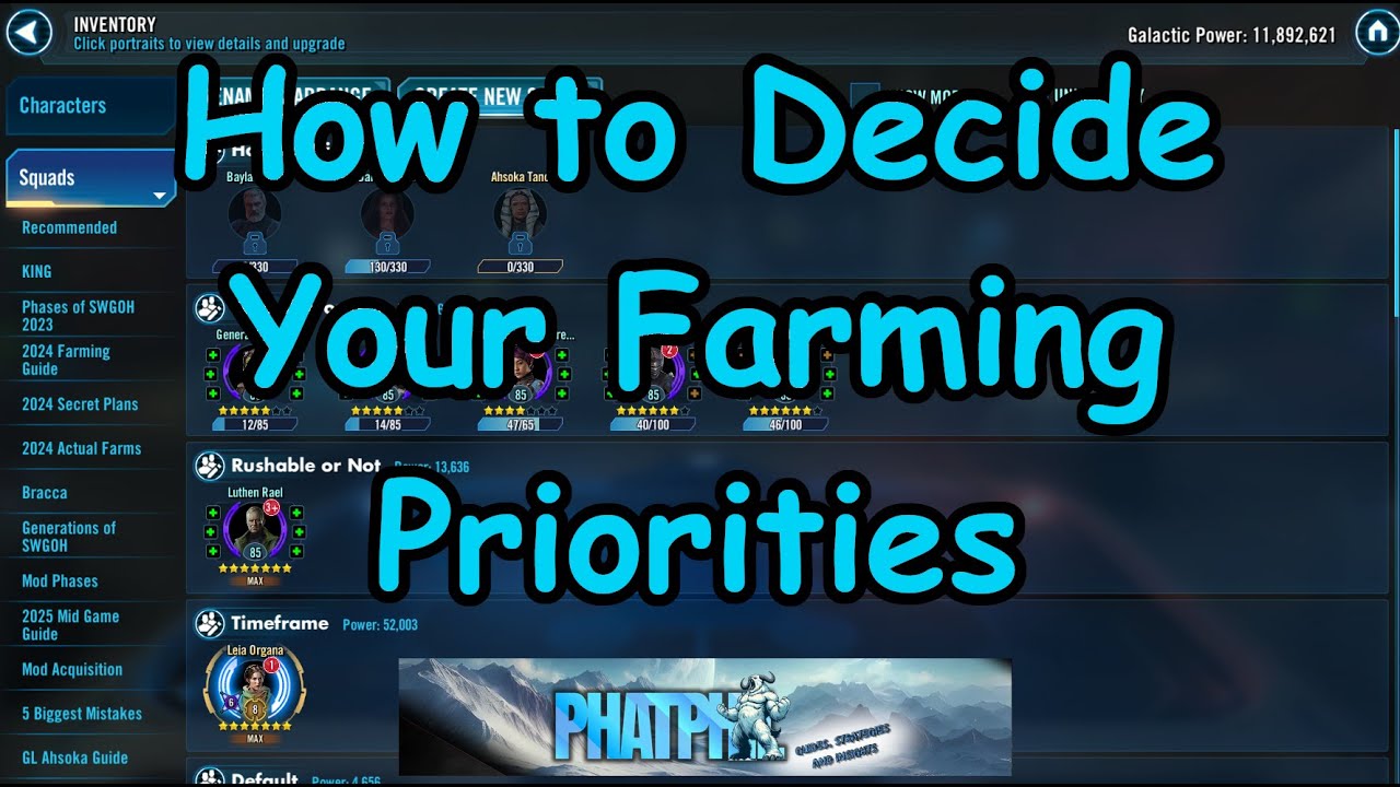How to Prioritize Your Farms in SWGOH - YouTube