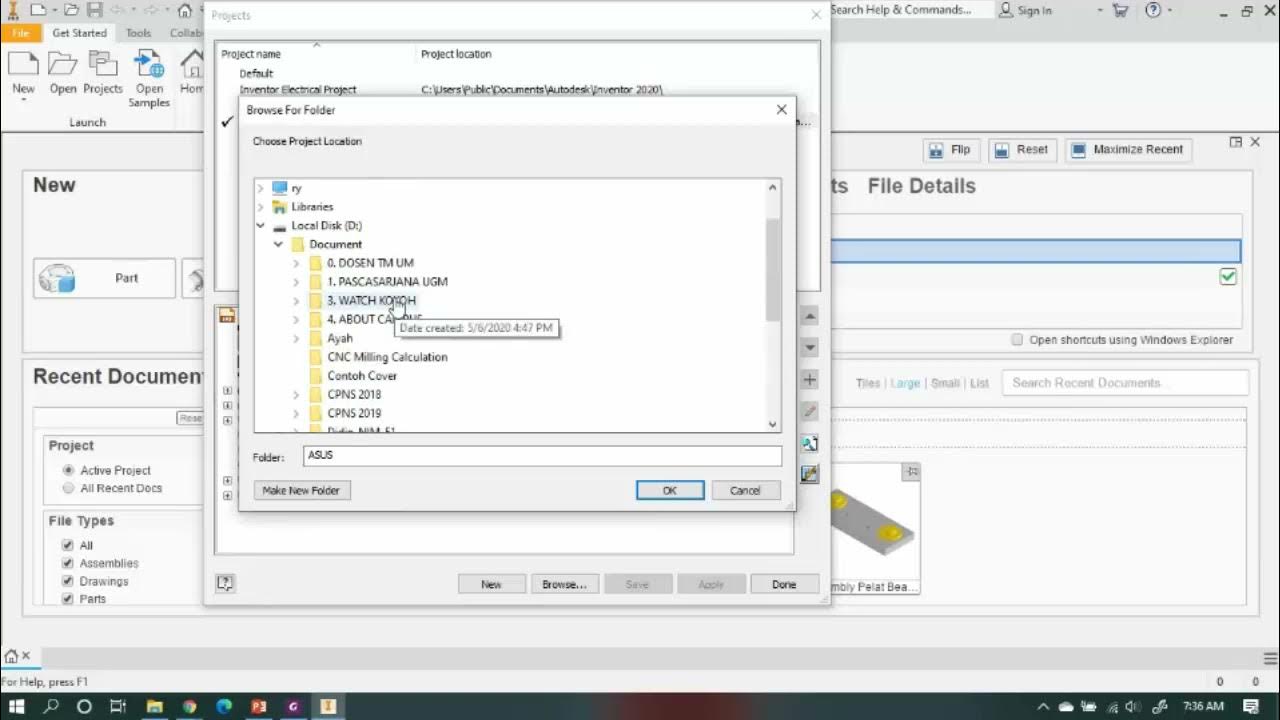 CAD | part 1 | Pembuatan Project Baru dan Pengenalan Fitur-Fitur software Autodesk - YouTube