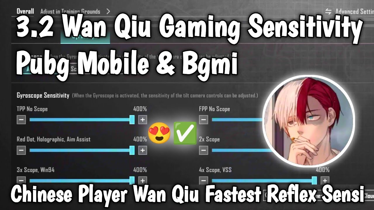 3.2 Wan Qiu Gaming Sensitivity Pubg Mobile & Bgmi | Chinese Player Wan ...