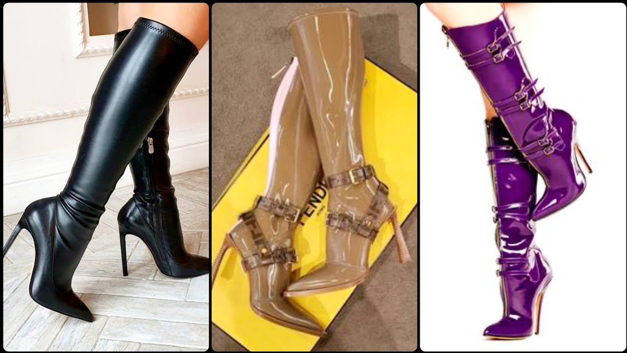 Latest ladies Stylish long leather high heel boots ideas | Latest ...