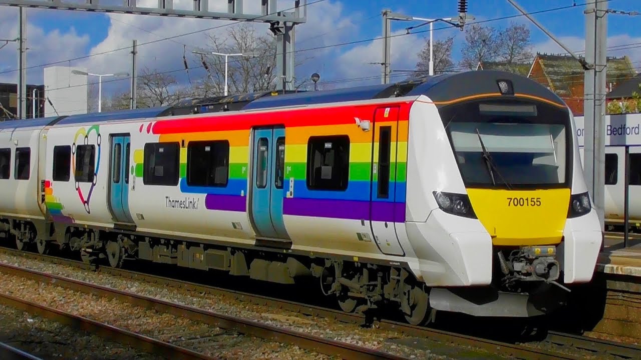 Thameslink Trainbow Pride Livery 700155 Departs Bedford For Horsham ...