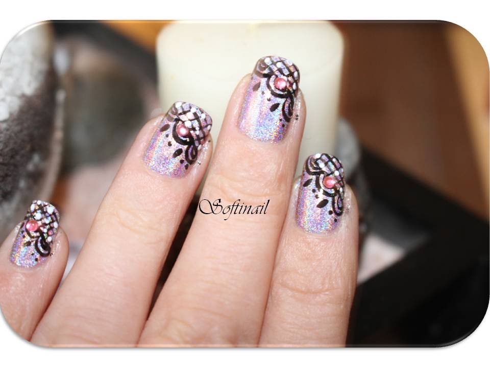 Tuto Nail art .-*French dentelle*-. - YouTube