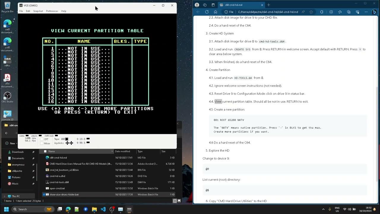 Setup CMD-HD Hard Drive for Commodore 64 in VICE Emulator Tutorial ...