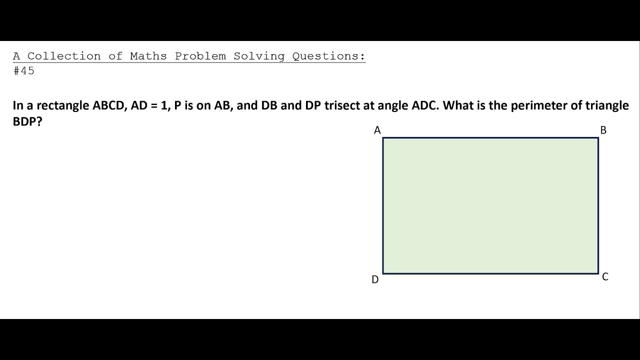 A Collection of Maths Problem Solving Questions:#45 - YouTube
