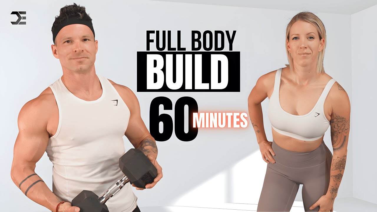 1 HOUR FULL BODY BUILD WORKOUT with DUMBBELLS (Strength + Muscle ...