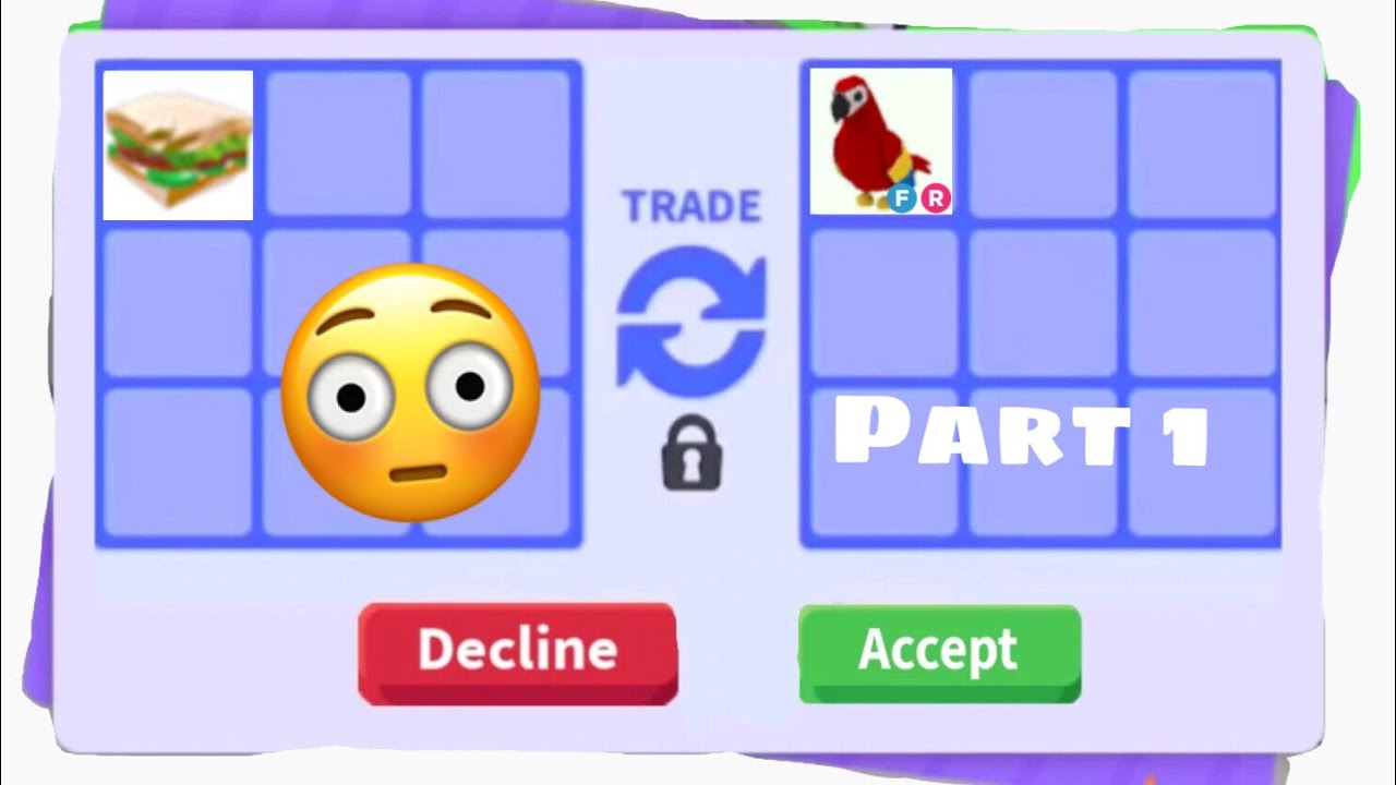 Trading from a Sandwich to a Parrot in Roblox Adopt Me Challenge ...