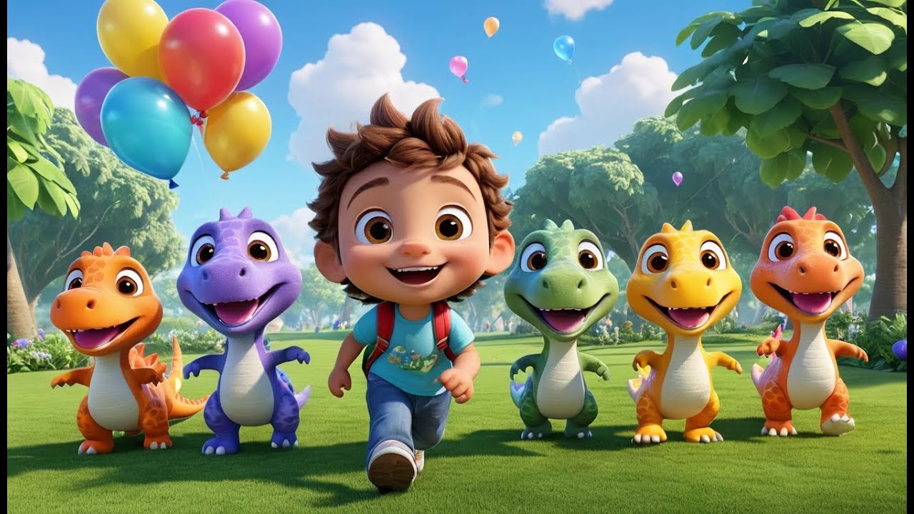 Ten Little Dinosaurs at the Playground | Fun Dinosaur Song for Kids ...