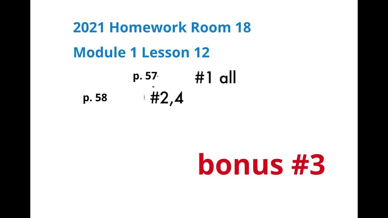 Module 1 Lesson 12 Homework Help! 2019 - YouTube