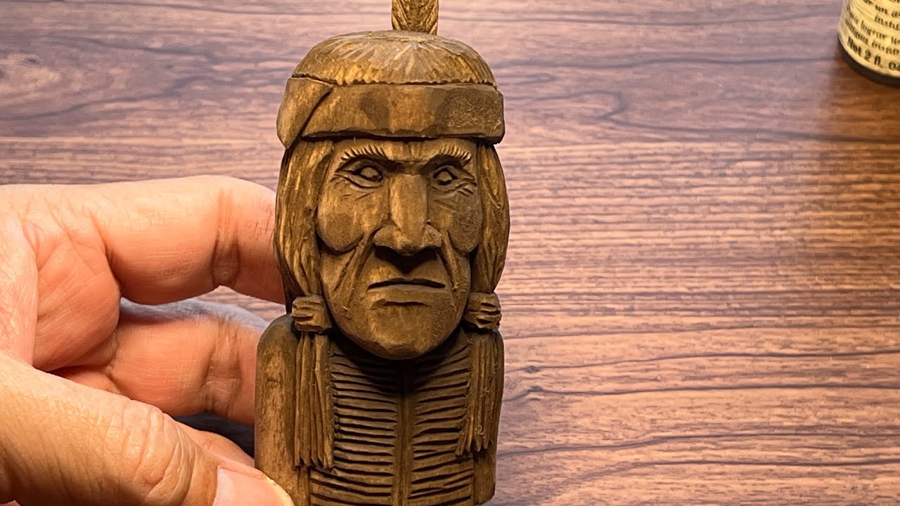 Wood Carving a Native American - YouTube