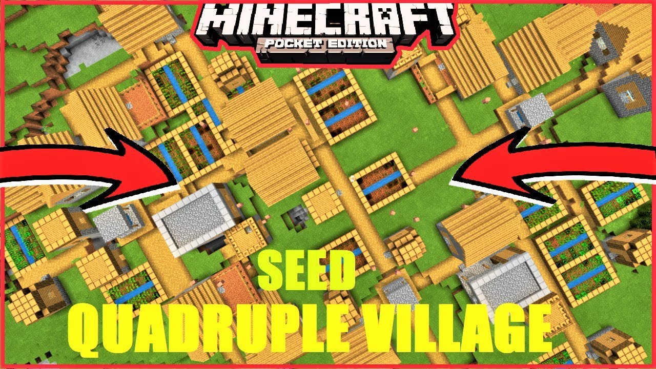 Minecraft PE - HUGE QUADRUPLE VILLAGE + UNDERGROUND RAVINE SEED | MCPE ...