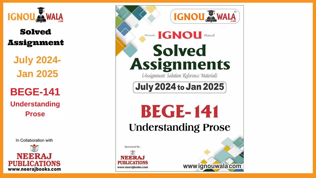 😱 FREE BEGE-141 (BA English) IGNOU Solved Assignment | Full Question-by ...