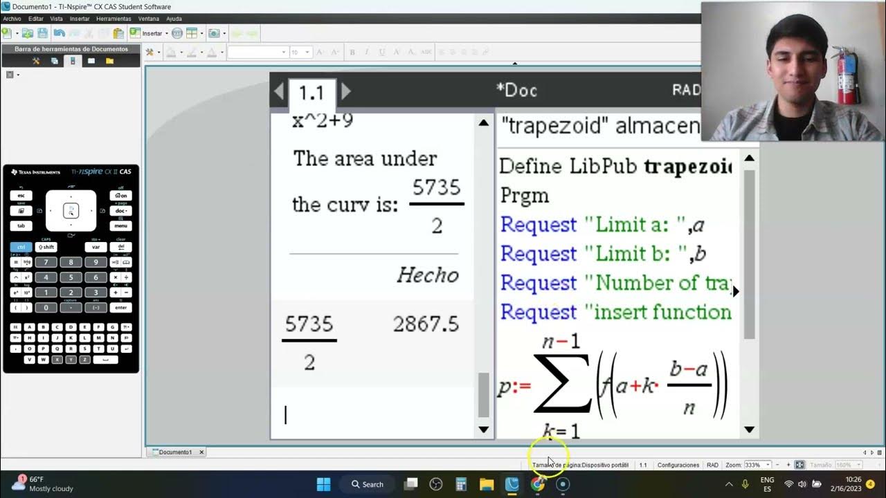 TRAPEZOIDAL RULE / TI-NSPIRE PROGRAM - YouTube