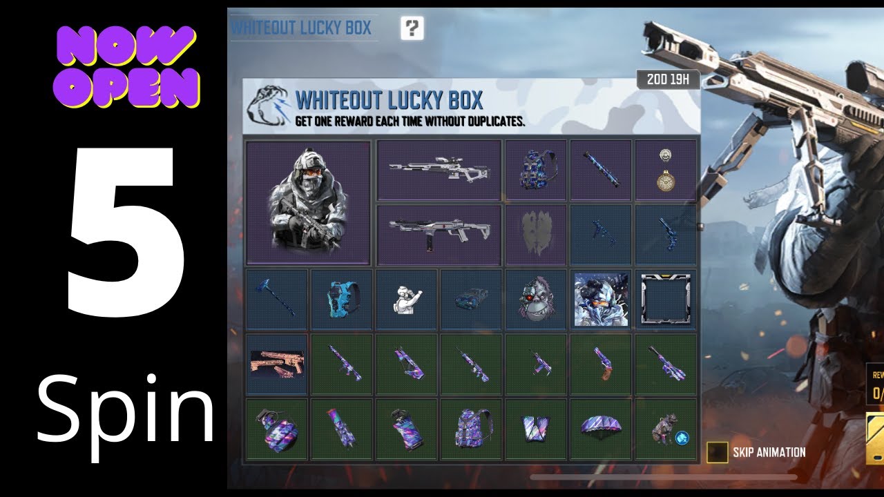 *NEW* WHITEOUT LUCKY BOX | 5 SPIN TRY | CALL OF DUTY MOBILE | CODM ...