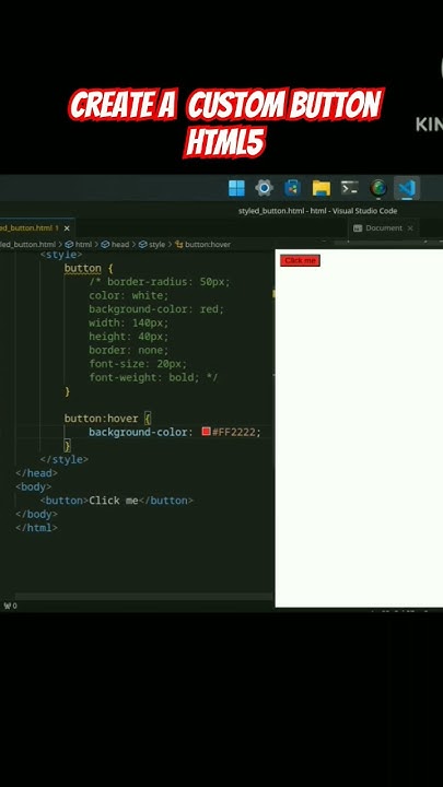 How to create custom button in HTML5#html #shorts - YouTube