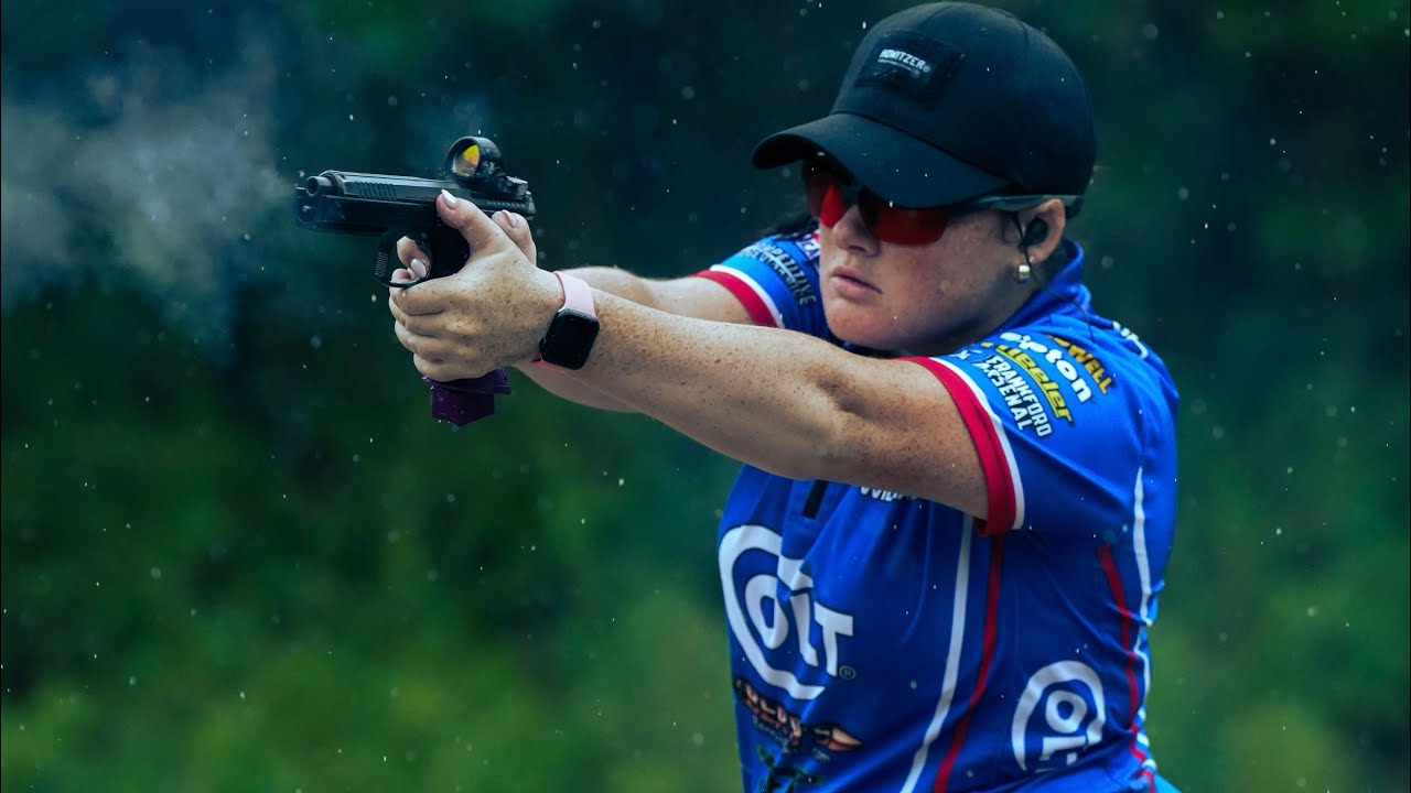 Justine Williams shooting a stage. - YouTube