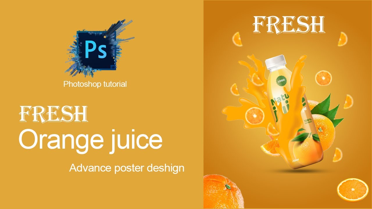Orange Juice Realistic Manipulation Photoshop Tutorial - YouTube