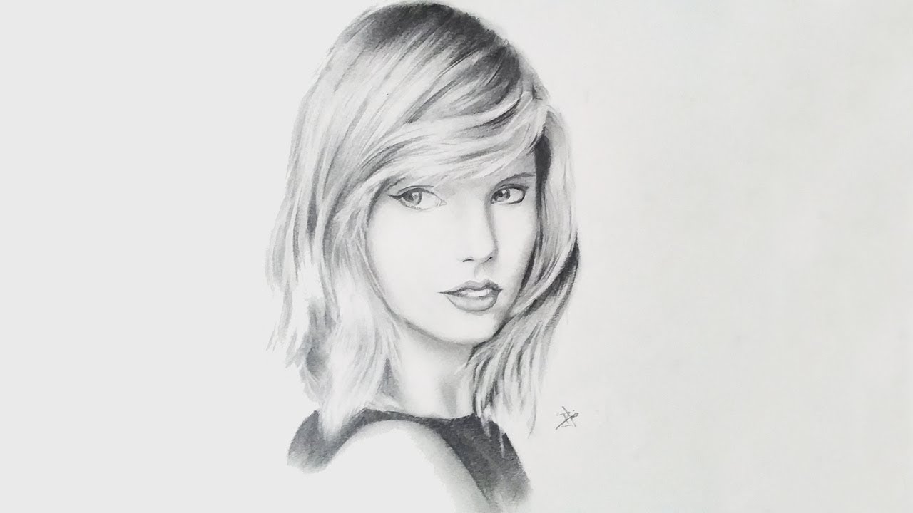 Drawing Taylor Swift [HD] | Graphite Pencil Sketch | Pencil Glue - YouTube