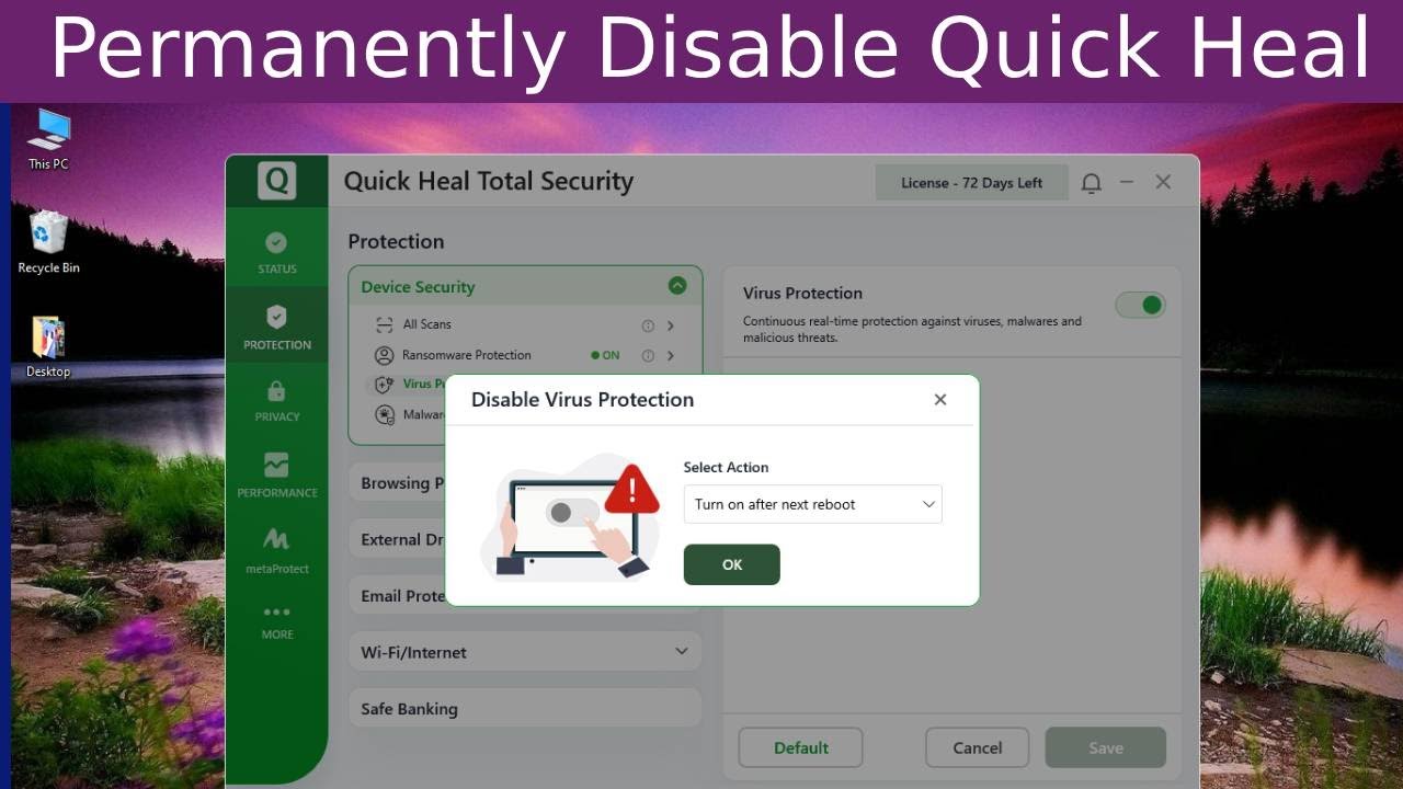 How to Permanently Disable Quick Heal Total Security? - YouTube