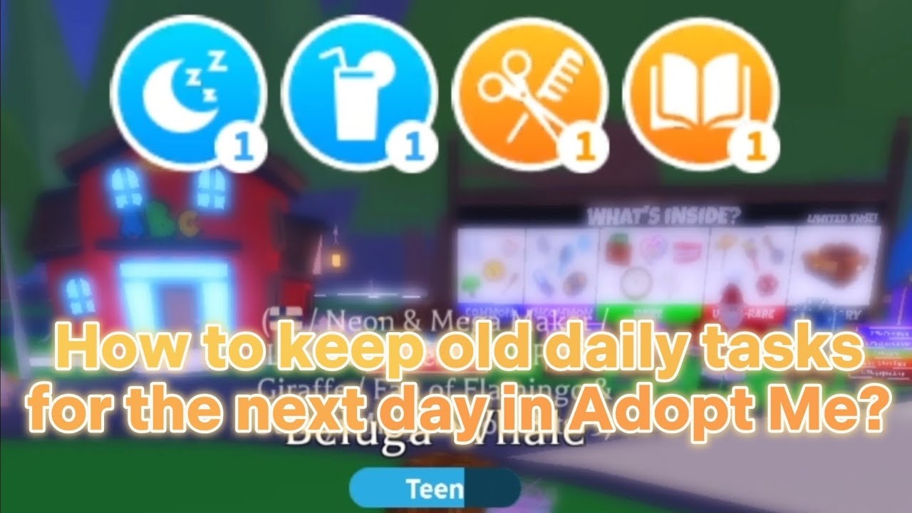 How to keep old daily tasks for the next day in Adopt Me? - YouTube