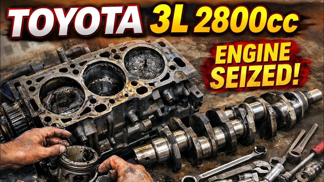 Toyota 3L Diesel 2800cc Engine Seized | Cold Start Hard Rev Full ...