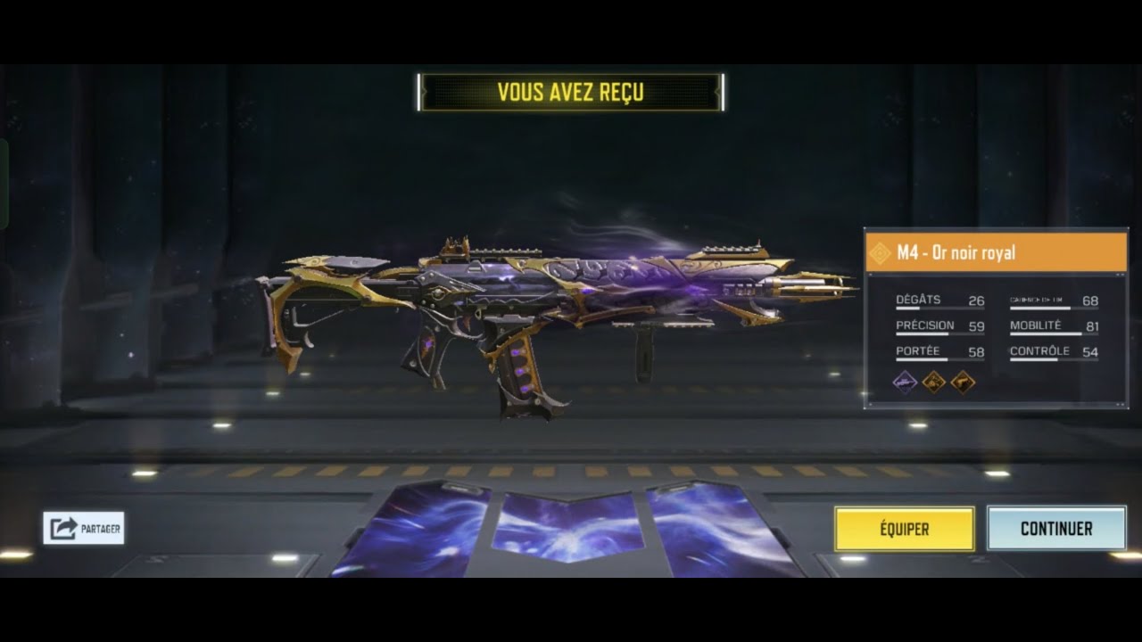 Comment obtenir l'arme légendaire M4 - Or noir royal gratuitement ...