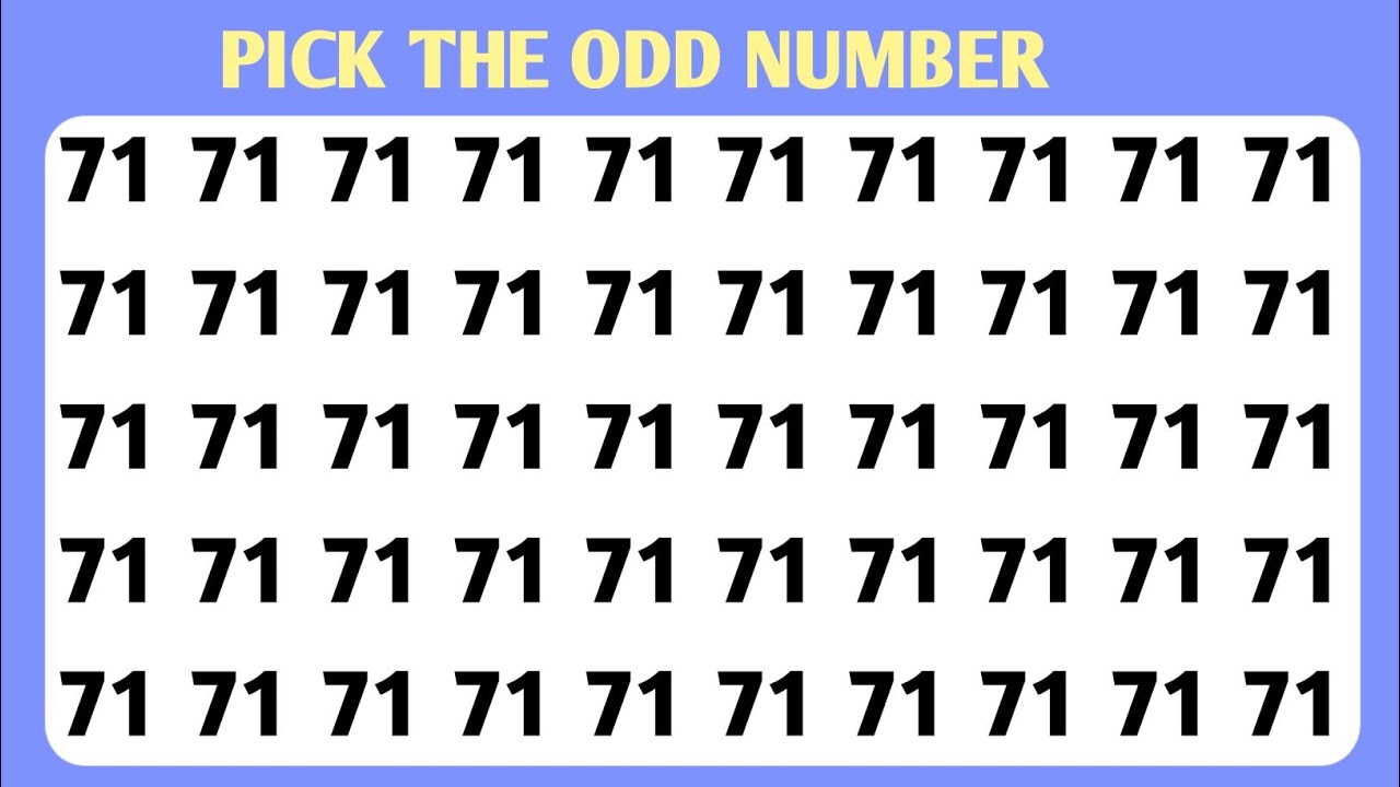 Find the odd number | spot the difference number | oddity spoting - YouTube
