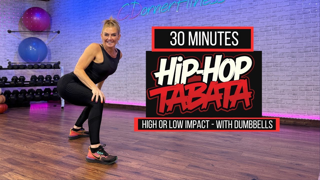 30 Min Hip Hop Tabata | Dumbbell Cardio Workout for Fun, Sweat ...