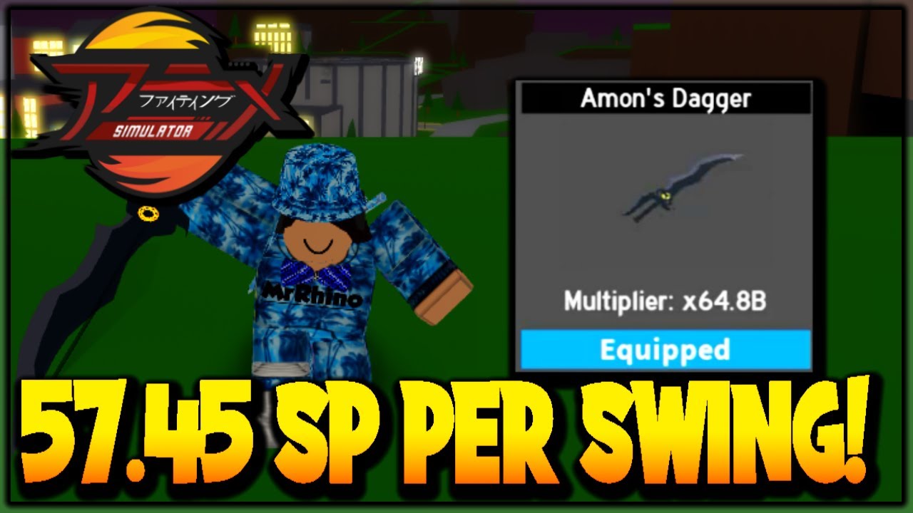 i UNLOCKED *NEW* AMONS DAGGER *57.45 SP Per SWING* In Anime Fighting ...
