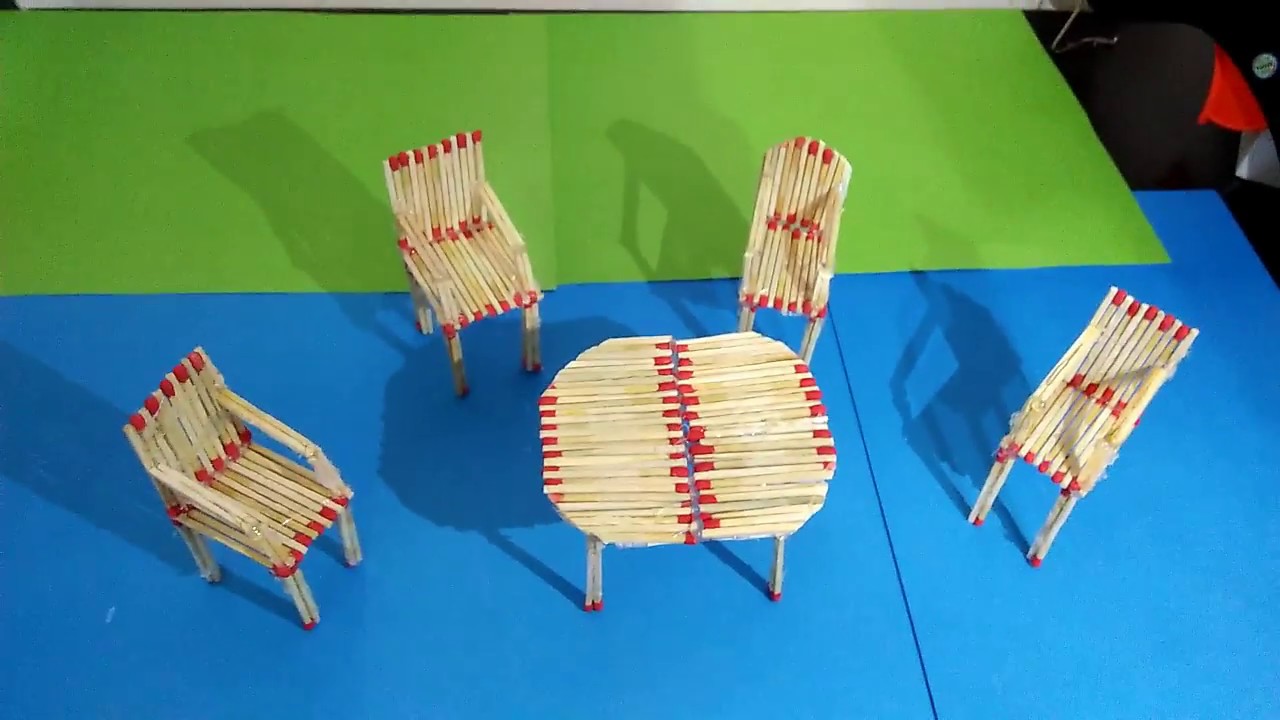 Match stick art. How to make a matchstick table project by mtk - YouTube