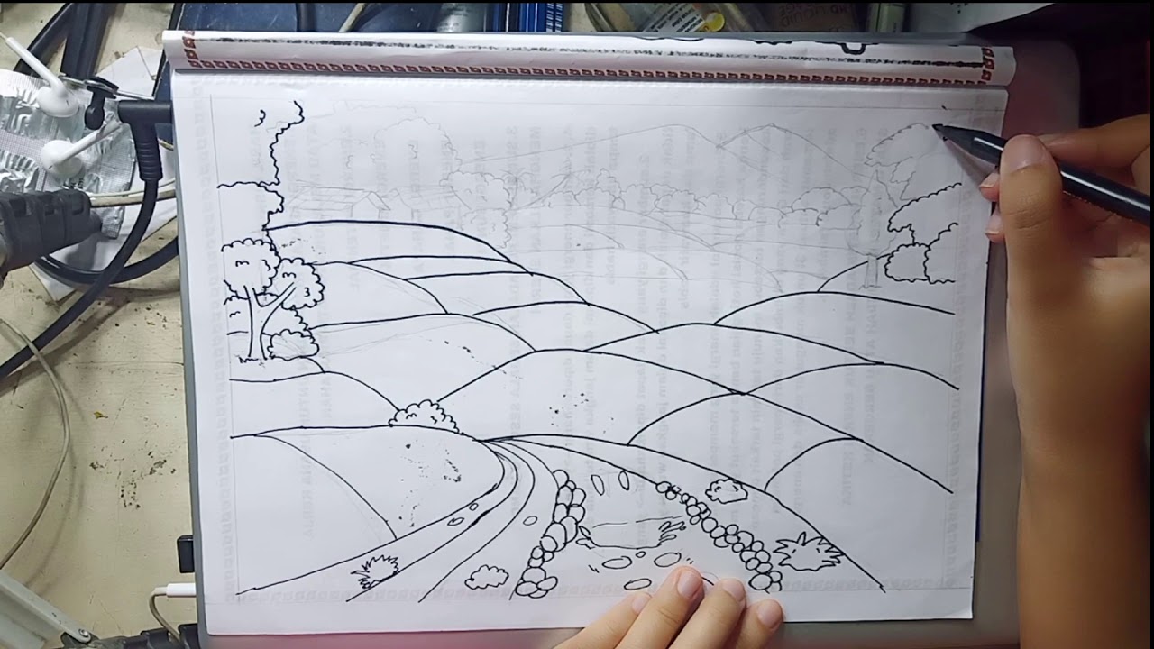 How to draw a scenery of cultivation Step by step (very easy) CARA ...