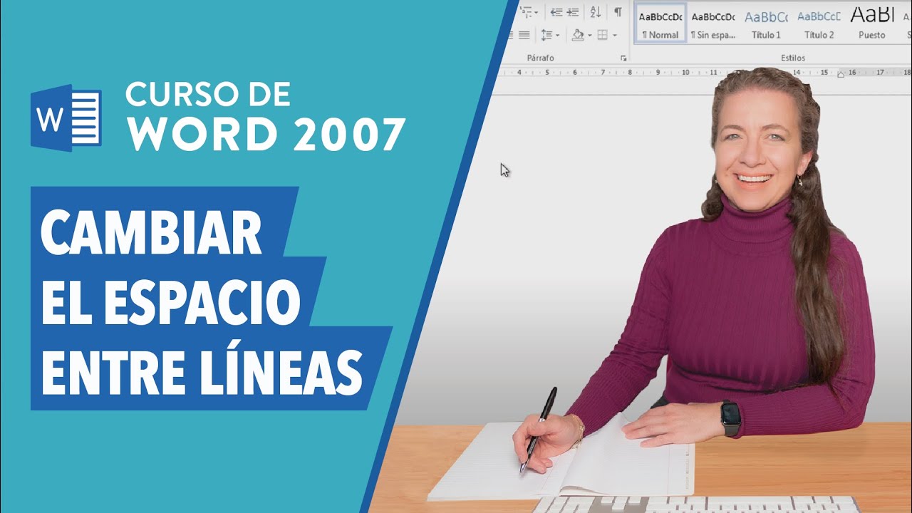 CURSO DE WORD 2007: Cómo cambiar el espacio entre lineas en Word - YouTube