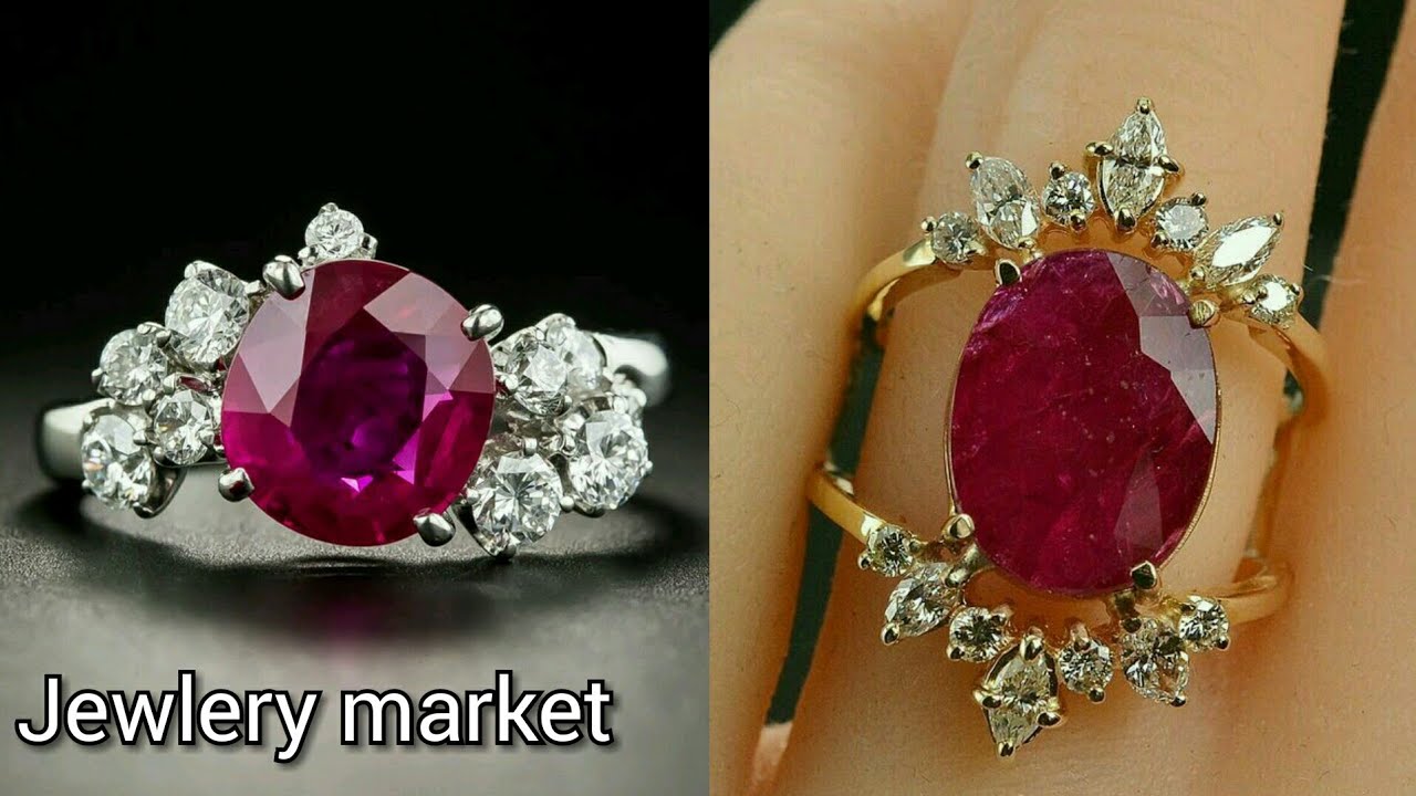 orignal ruby and diamond gold ring designs for her - YouTube