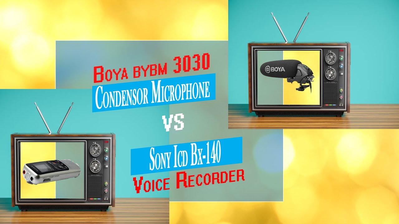 BOYA BYBM 3030 Shotgun Mic VS Sony Digital Voice Recorder with Lav Mic ...