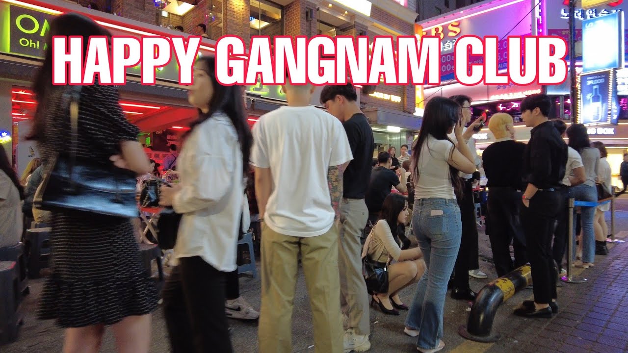[4K] Seoul walk-Happy Gangnam club street Friday night walk - YouTube
