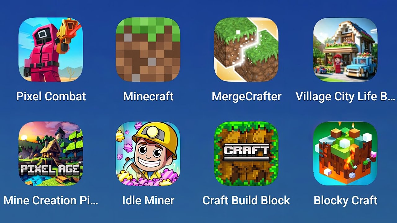 Pixel Combat, Minecraft, MergeCrafter, Village City Life Craft, Mine ...
