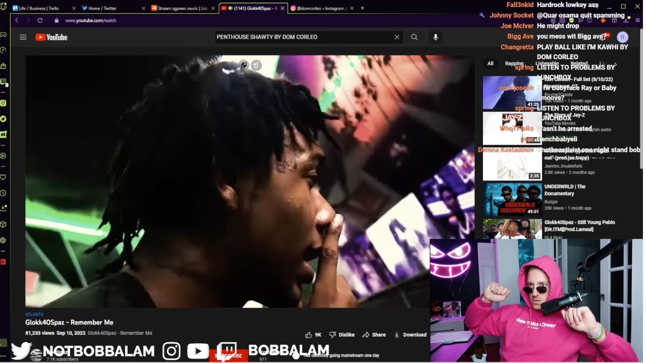 Bobbalam Reacts to Glokk40spaz - Remember Me Music Video - YouTube