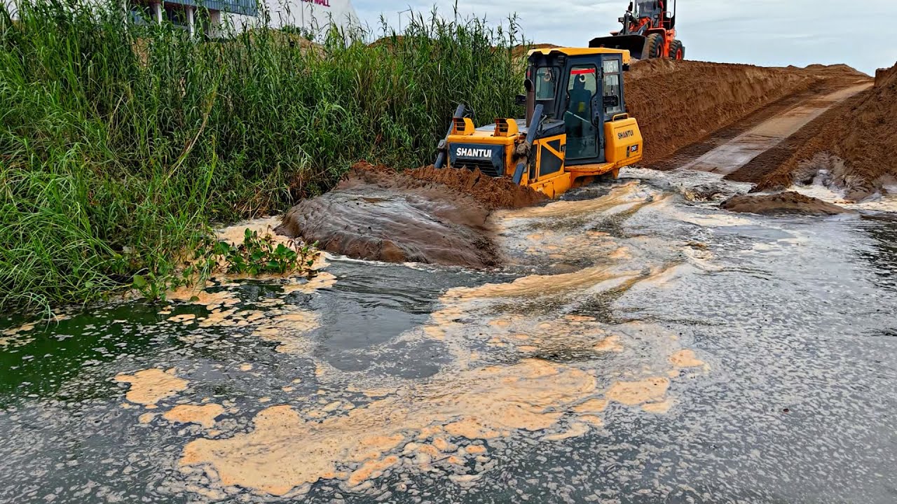 Incredible!!! Showing Dozer In Water And Technical Skills Helping By ...