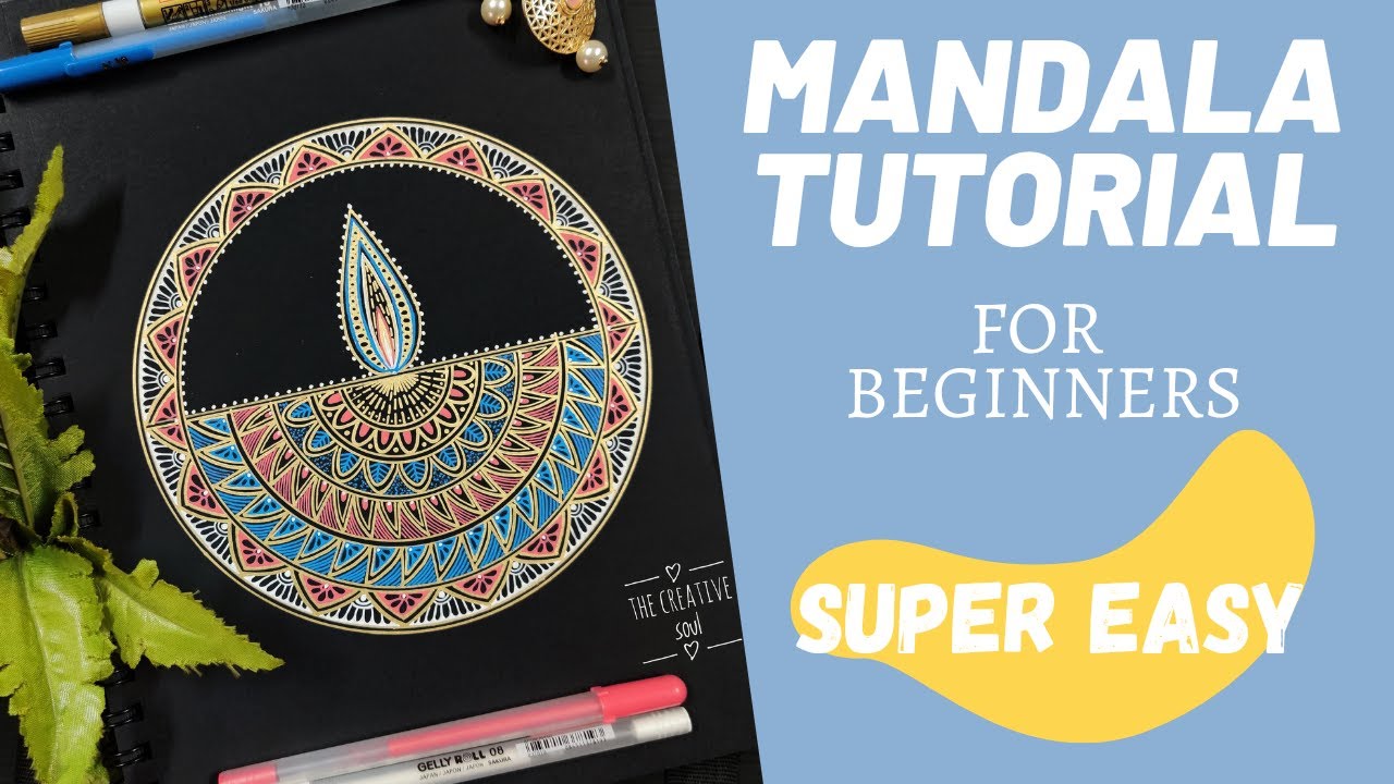 How to draw a Mandala | Colorful Mandala Tutorial | Diya Mandala ...