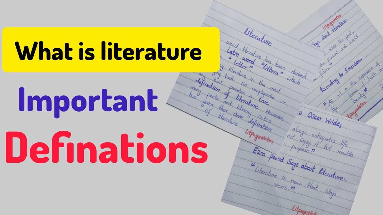 What is english literature notes in english |5 important definations of ...