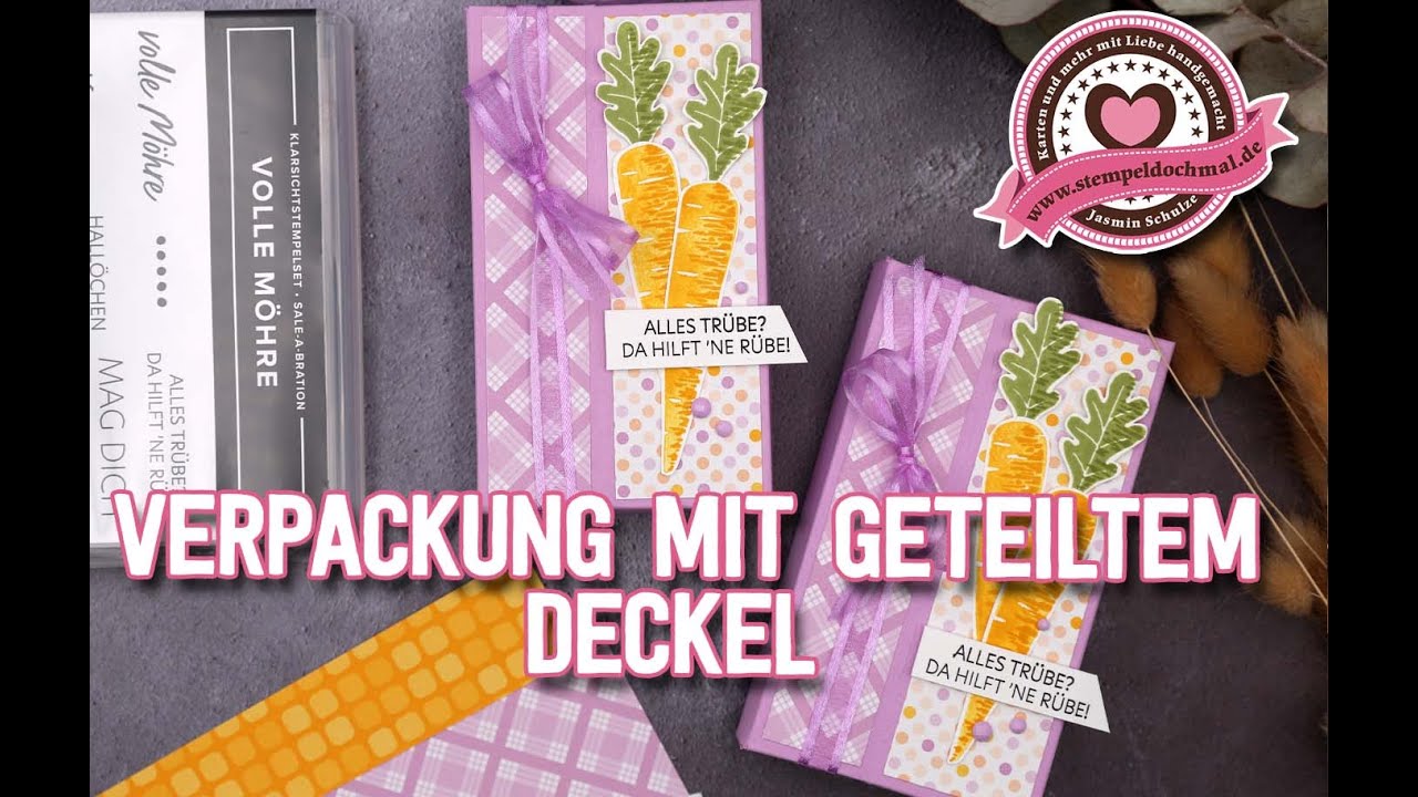 Tutorial: Verpackung mit geteiltem Deckel und Produkten von Stampin' Up! - YouTube
