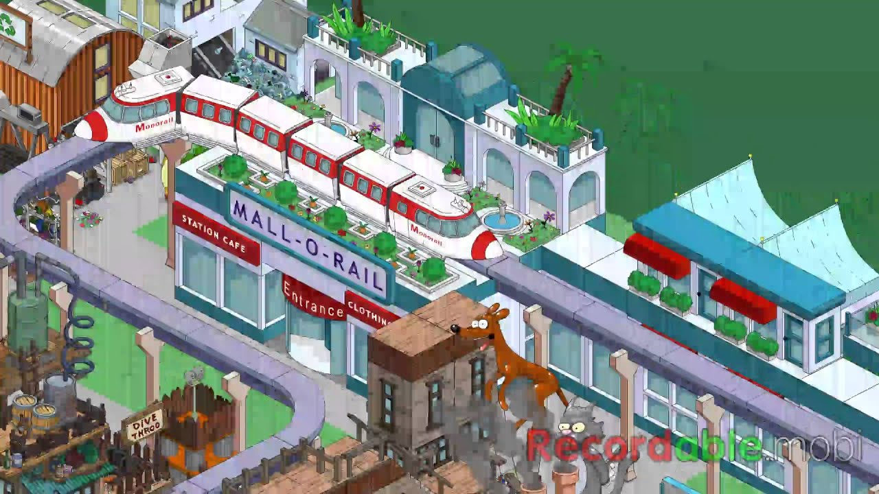 Simpsons tapped out monorail ride - YouTube