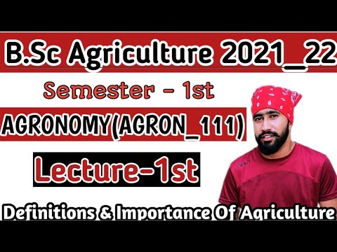Bsc Agriculture 1st semester Agronomy Lecture 1st || AGRON-111|| Bsc ...
