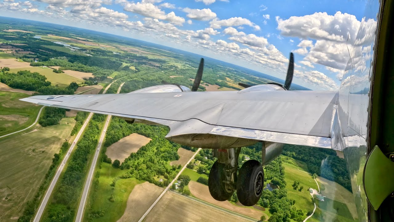 (4K) B-29 "Doc" Observer Window View | Approach & Landing - YouTube