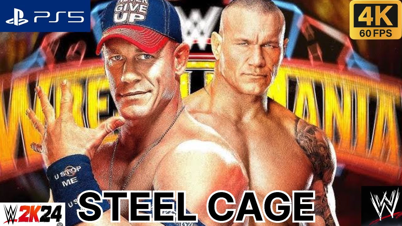 WWE WRESTLING JOHN CENA VS RANDY ORTON STEEL CAGE #wwe #wwe2k24 #ps5 ...