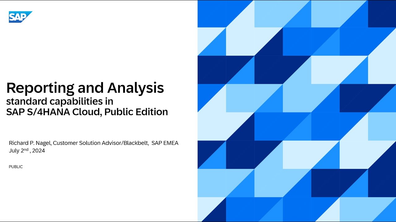 Reporting Analytics in SAP S/4HANA Cloud, Public Edition 2402 - YouTube