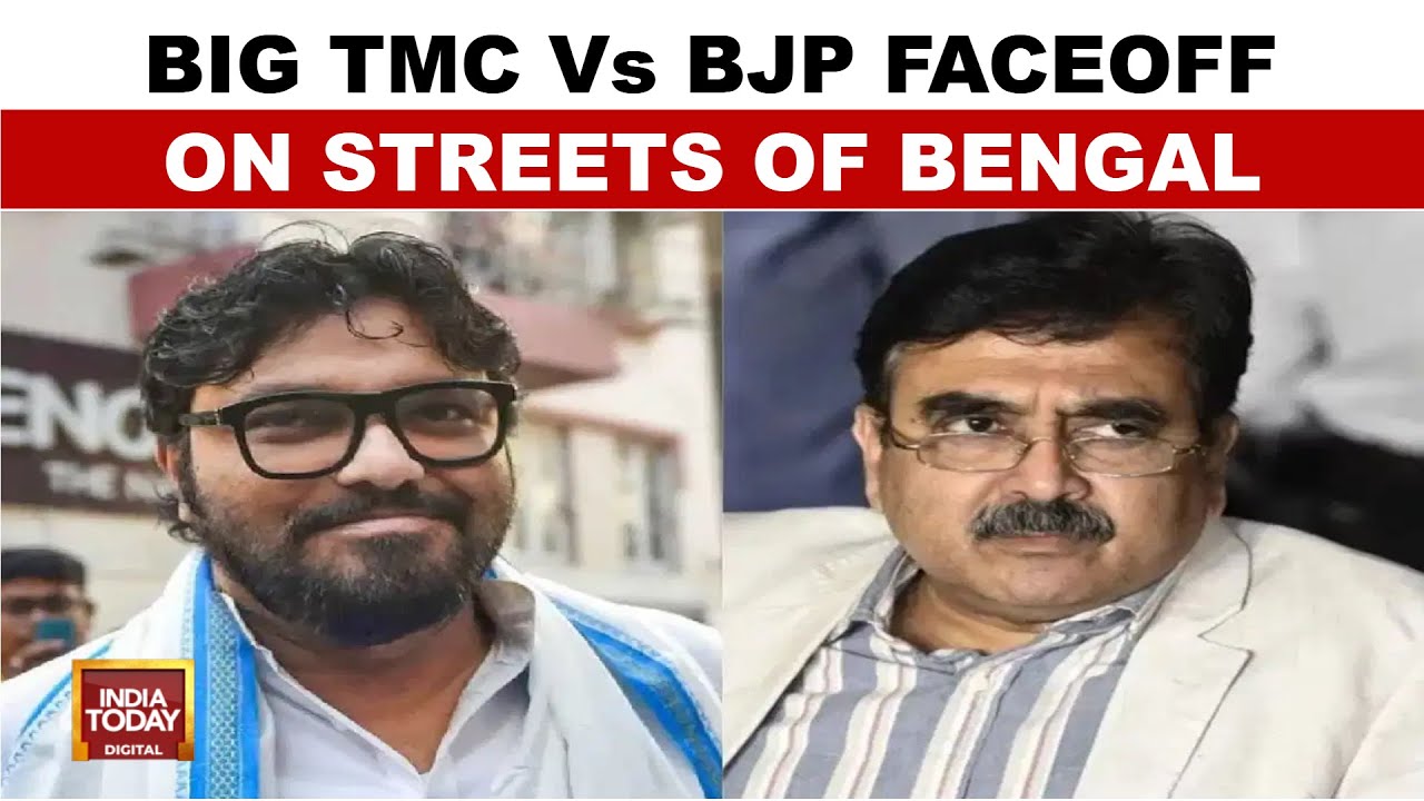 TMC Vs BJP: Babul Supriyo And Abhijit Ganguly In Street Altercation In Kolkata | India Today ...