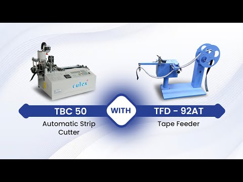 CUTEX TBC-50 WITH TFD-92AT | Best Automatic Strip Cutting Machine for Webbing, Ribbon & Tape ...